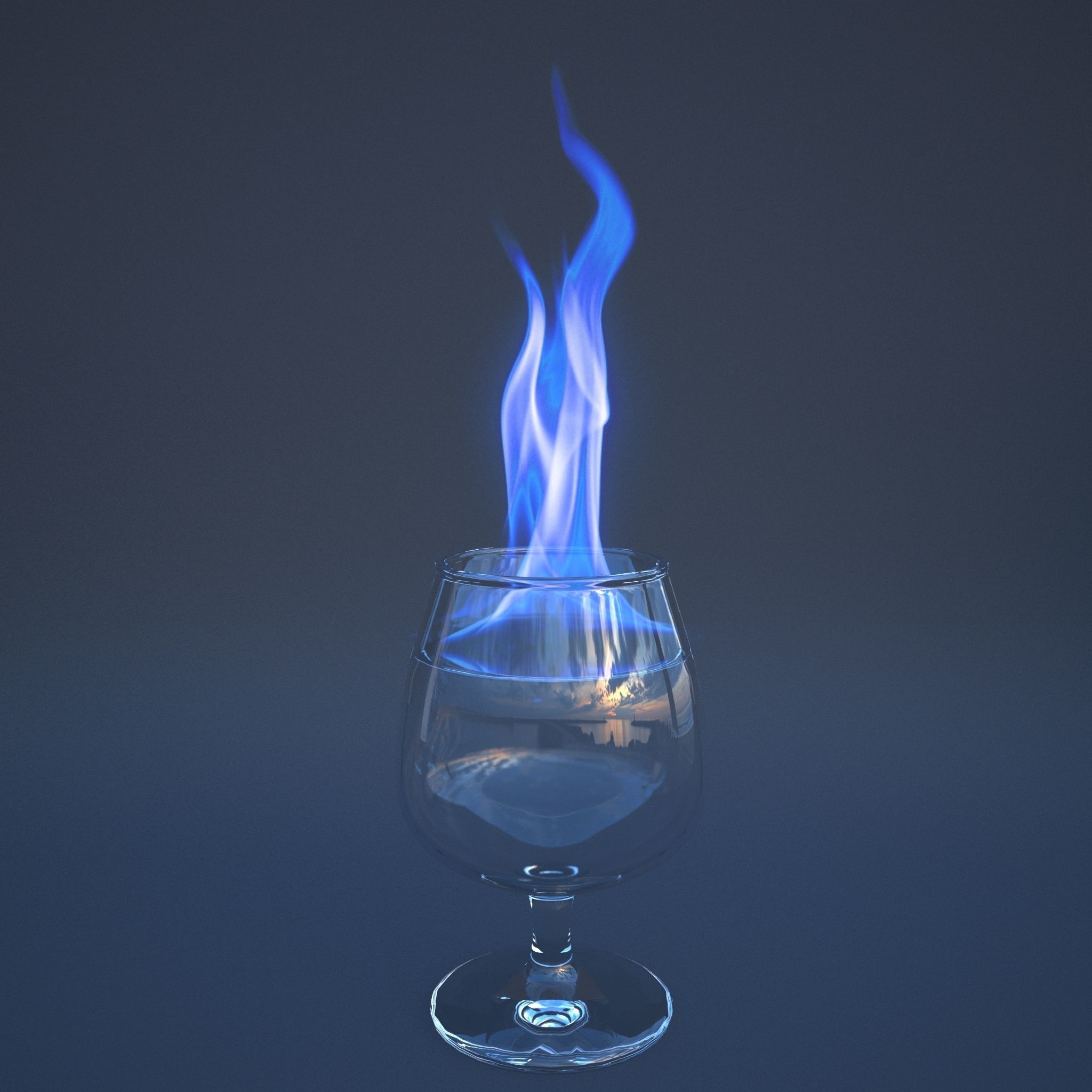 3D model Sambuca fire in glass VR / AR / low-poly | CGTrader