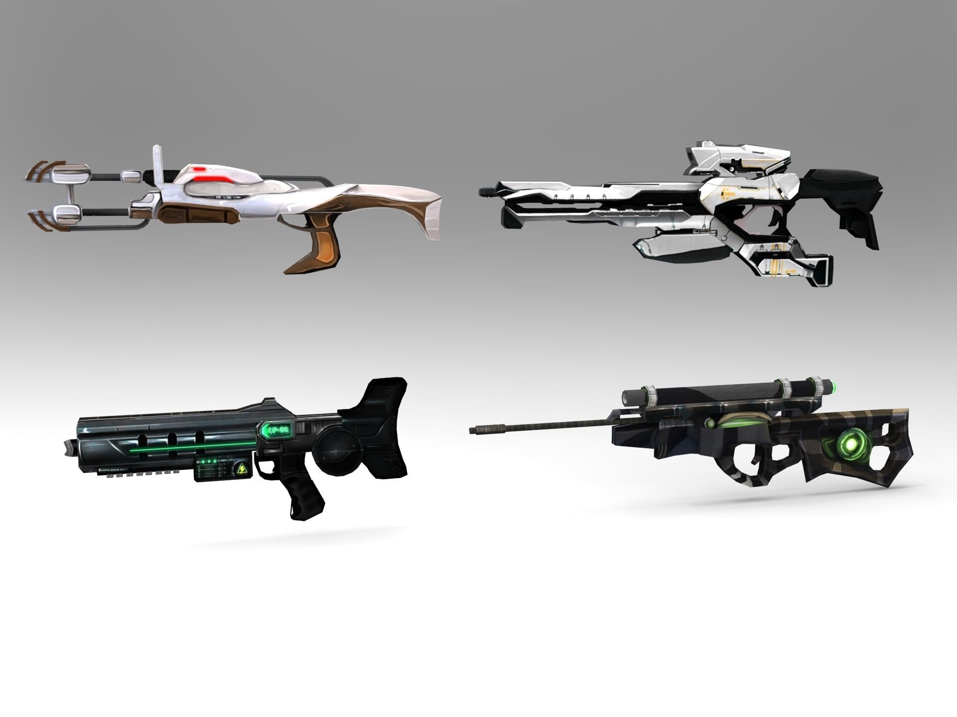 3D model Sci-Fi Futuristic weapons VR / AR / low-poly | CGTrader