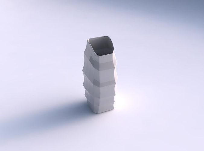 Vase arc rectangle with curved creases 3D model 3D printable | CGTrader