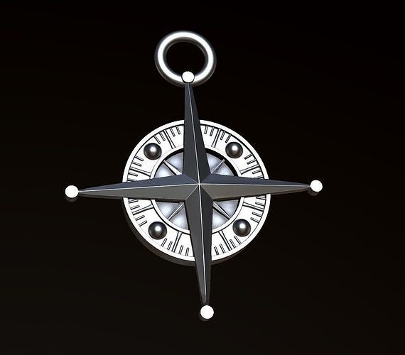compass stl 55mm 3D model 3D printable | CGTrader