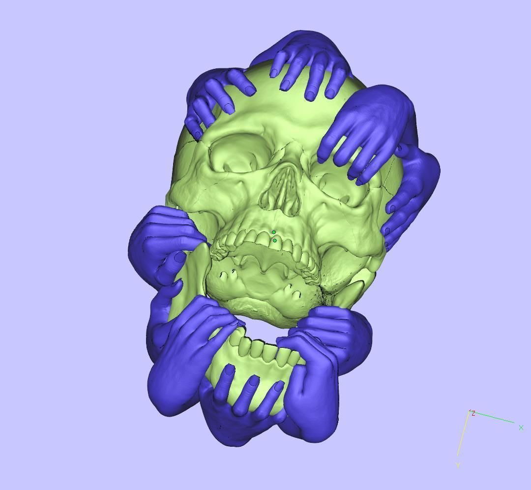 Skull and Hands 3d model cnc 3D model 3D printable | CGTrader