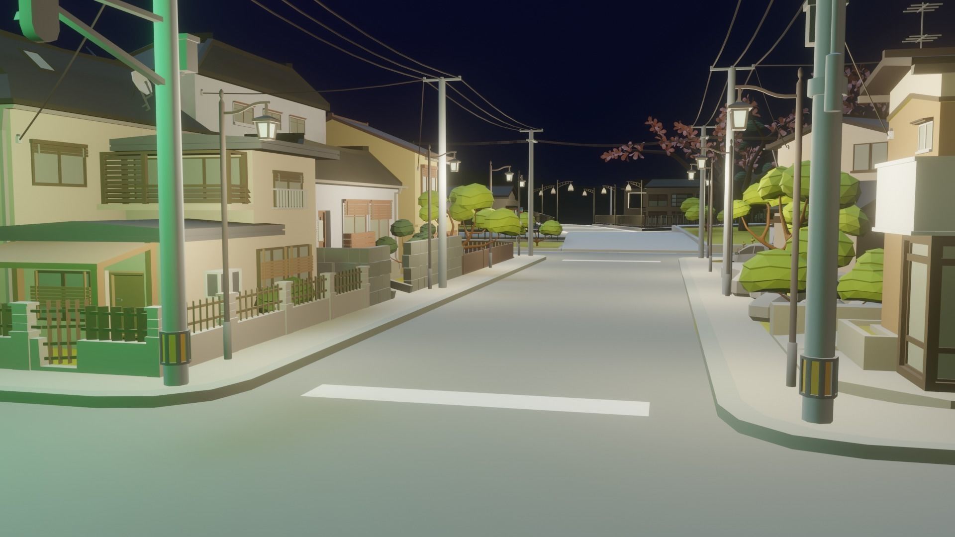 3D model Low poly japanese town VR / AR / low-poly | CGTrader