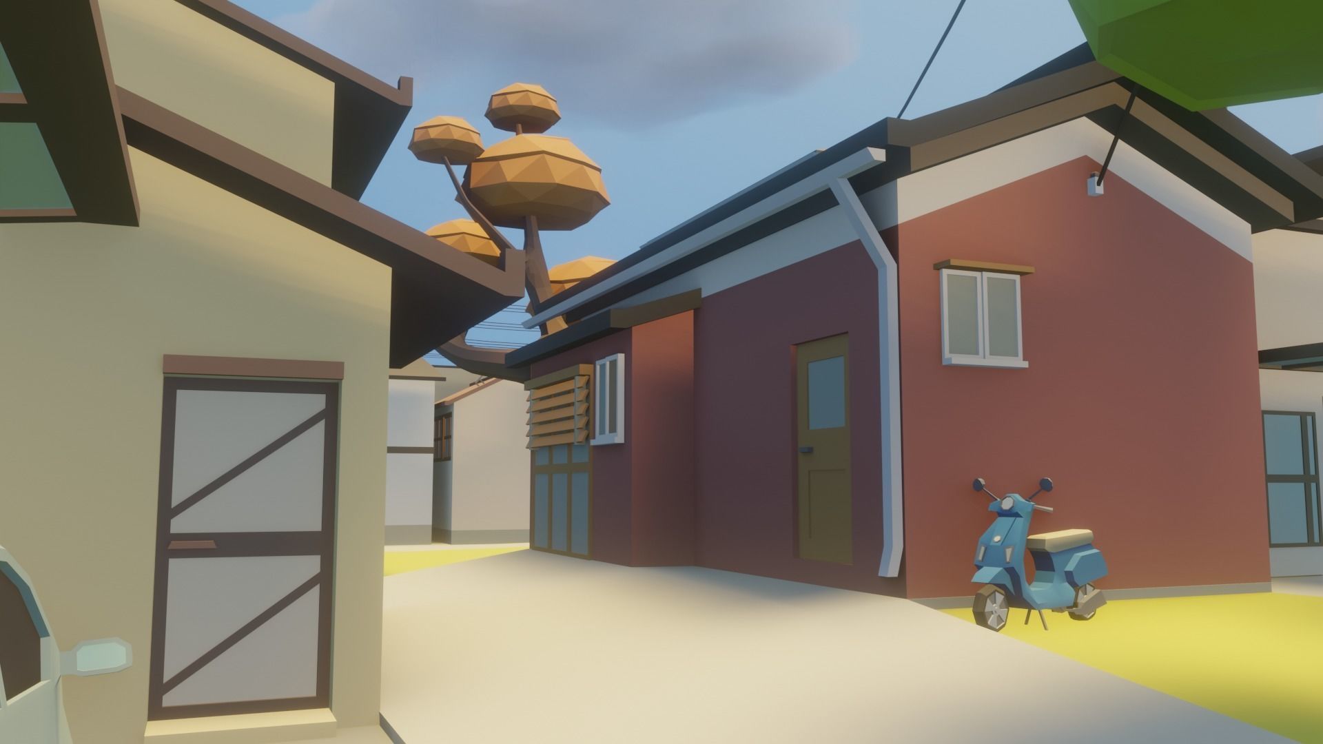 3D model Low poly japanese town VR / AR / low-poly | CGTrader