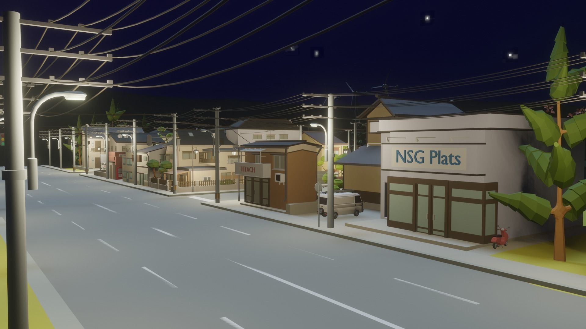 3D model Low poly japanese town VR / AR / low-poly | CGTrader