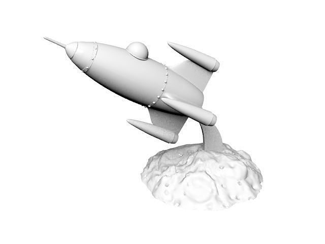 retro rocket 3D model 3D printable | CGTrader