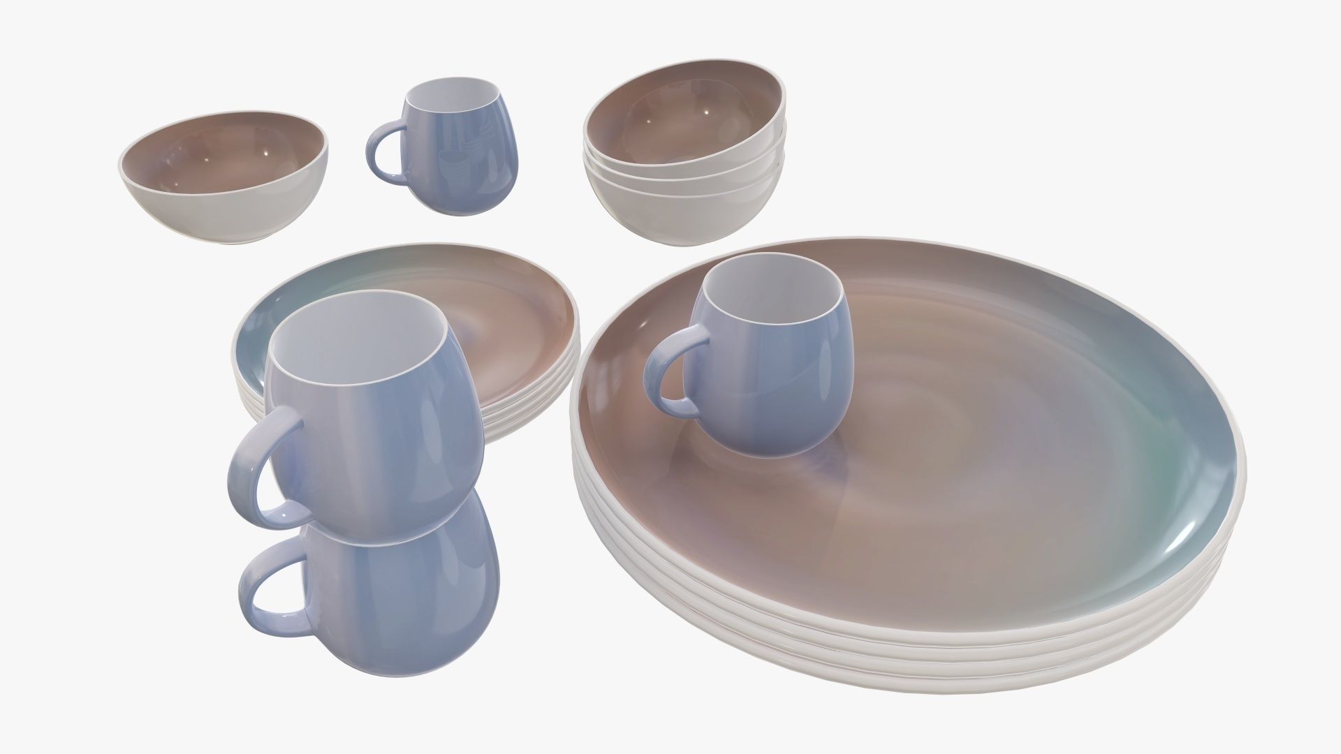 Dinnerware set 03 bowl mug platter dinner plate 3D model | CGTrader
