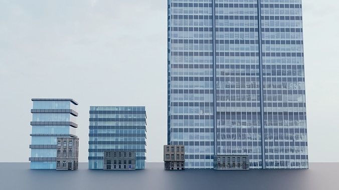 realistic residential and office buildings architecturel 3D model ...