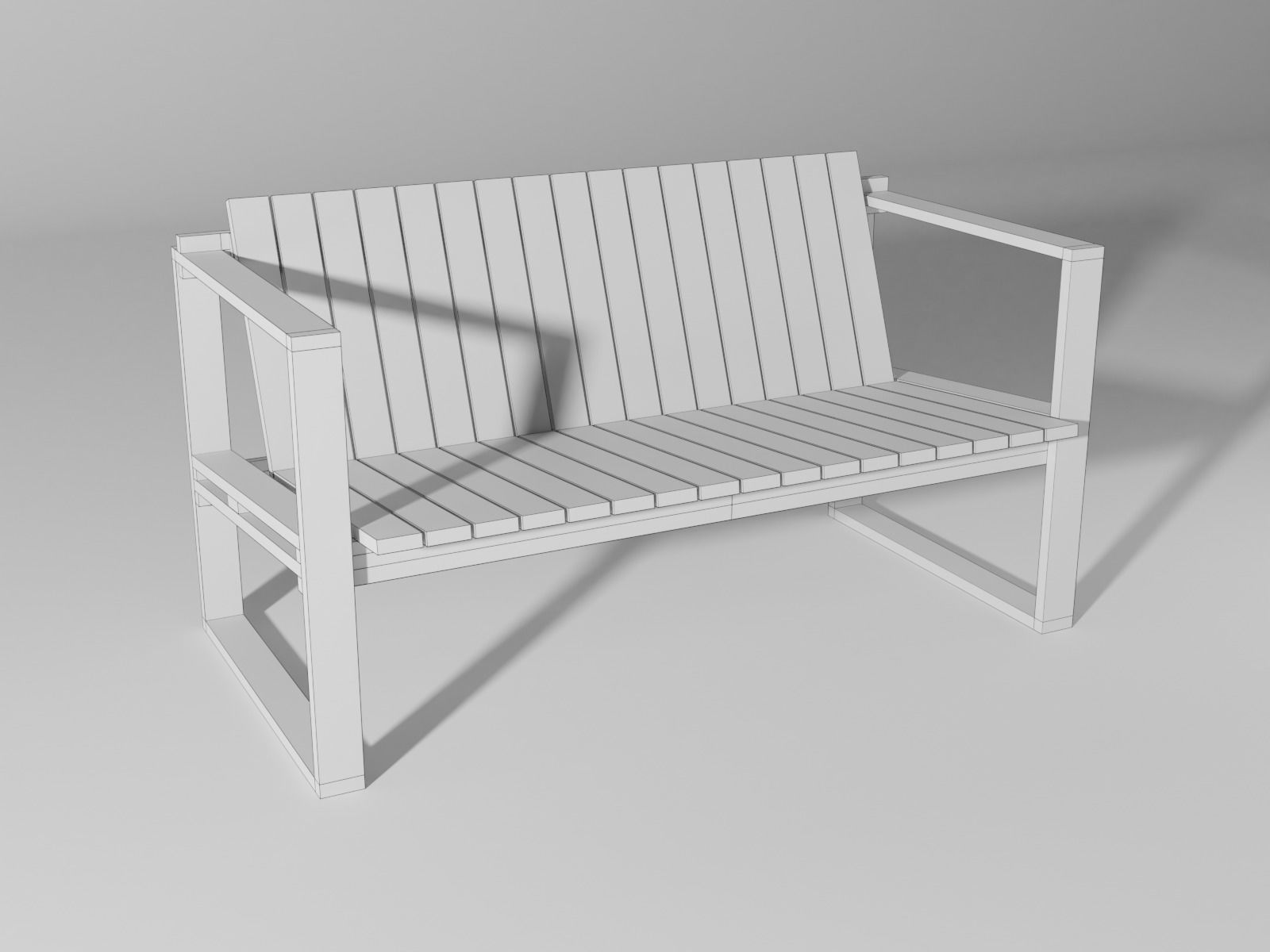 3D model BK12 lounge bench VR / AR / low-poly | CGTrader