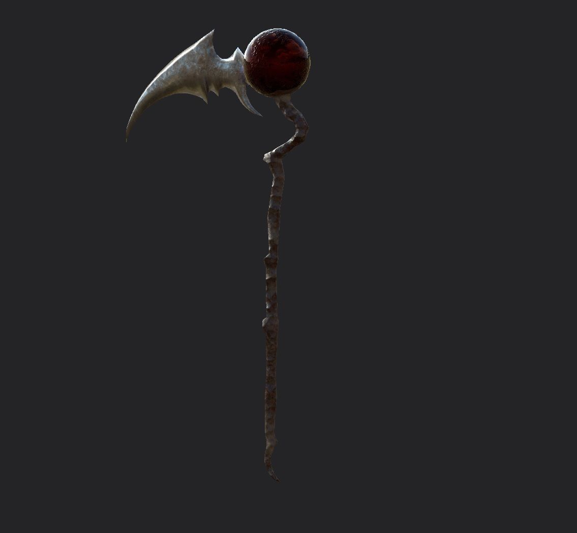 3D model Magic Scythe - game ready model Low-poly 3D model VR / AR ...