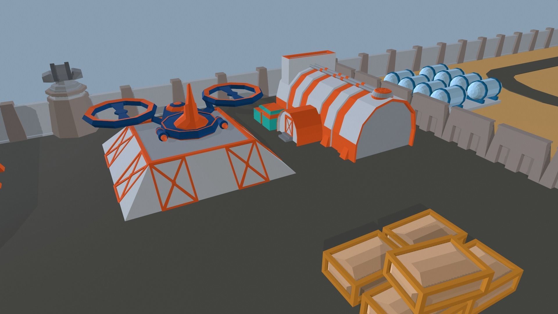 3D model LowPoly Military base VR / AR / low-poly | CGTrader