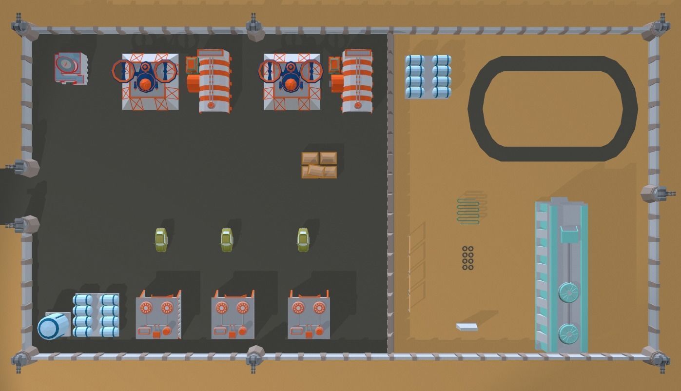 3D model LowPoly Military base VR / AR / low-poly | CGTrader