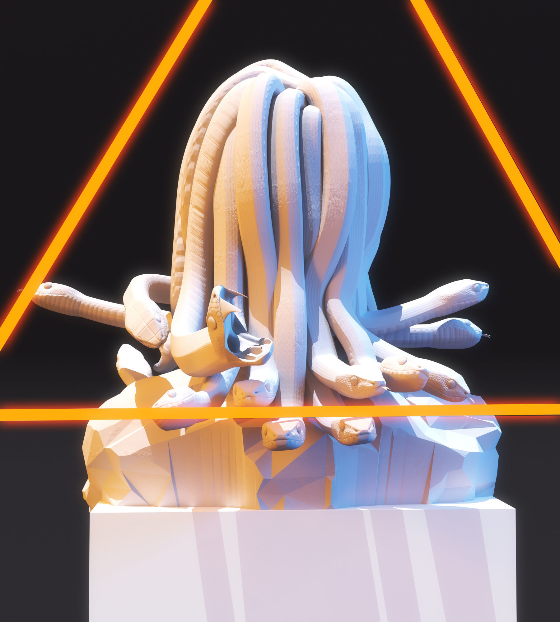 3D model Medusa Sculpture Low Poly VR / AR / low-poly | CGTrader