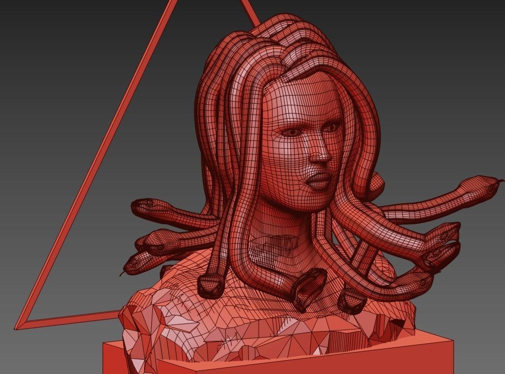 3D model Medusa Sculpture Low Poly VR / AR / low-poly | CGTrader