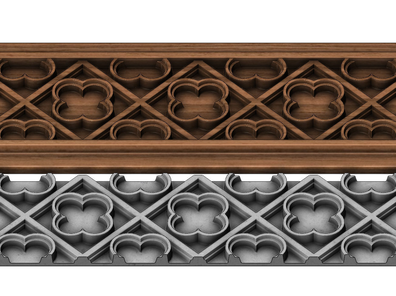 Clover molding and panel 3D model 3D printable | CGTrader