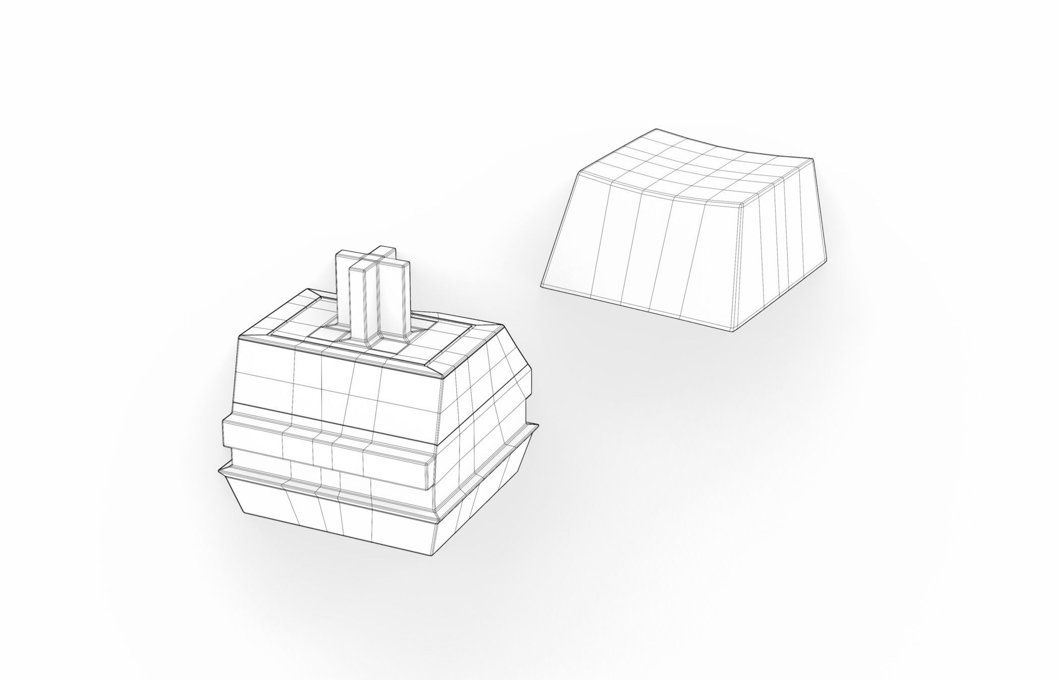 3D model Mechanical Keys for a Keyboard - Keycaps and Switches VR / AR ...