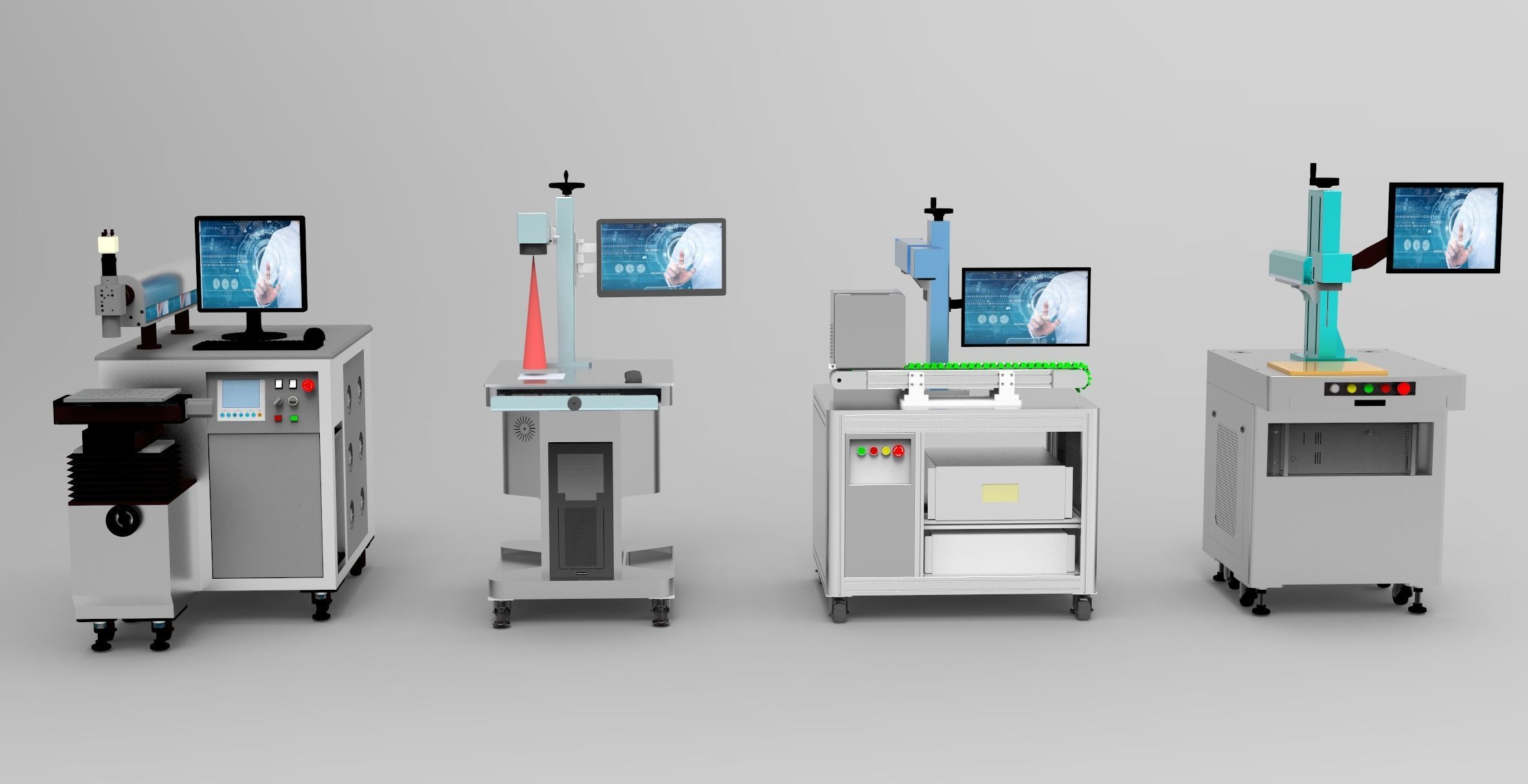Optical fiber laser marking machines Assembly 3D model | CGTrader