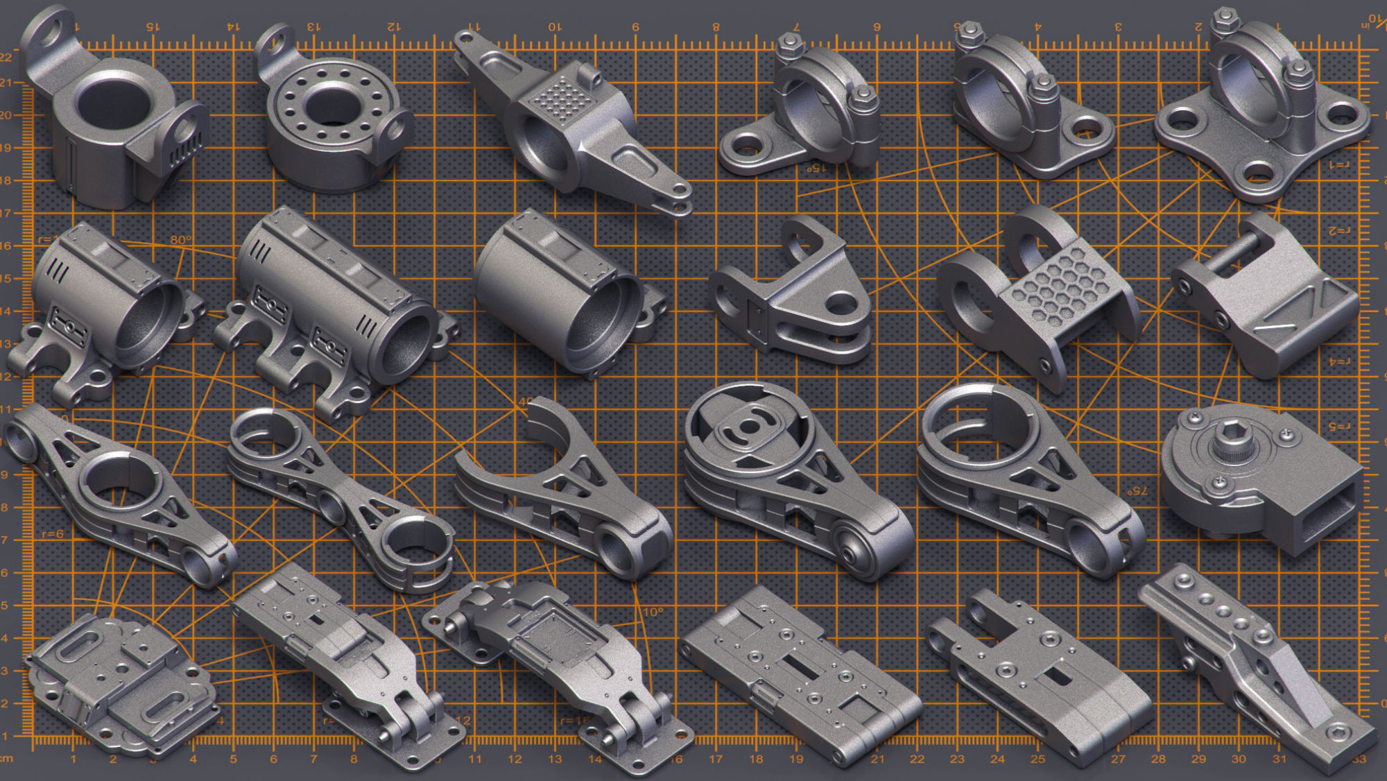 Mega Pack Hard Surface Kitbash 400 DETAILS 3D model | CGTrader