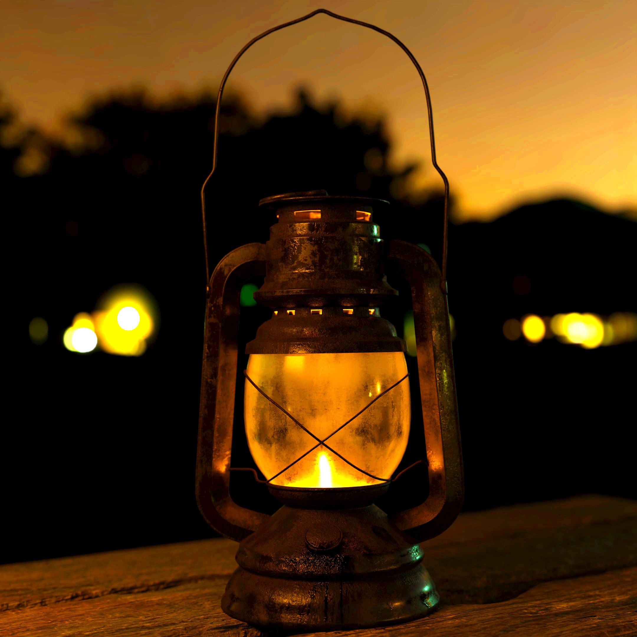 Old oil lantern-Lantern 3D model | CGTrader