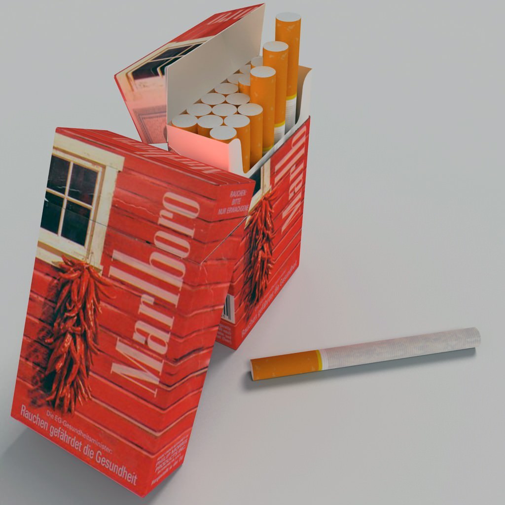 Marlboro red limited cigarette pack 3D model | CGTrader