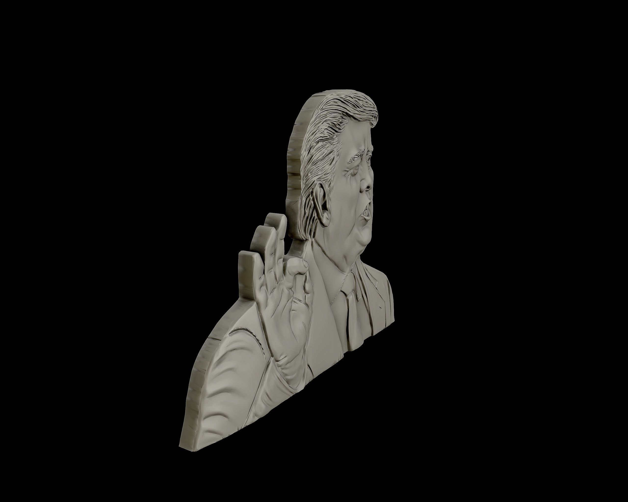 3D Relief sculpture of Donald Trump 3D model 3D printable | CGTrader