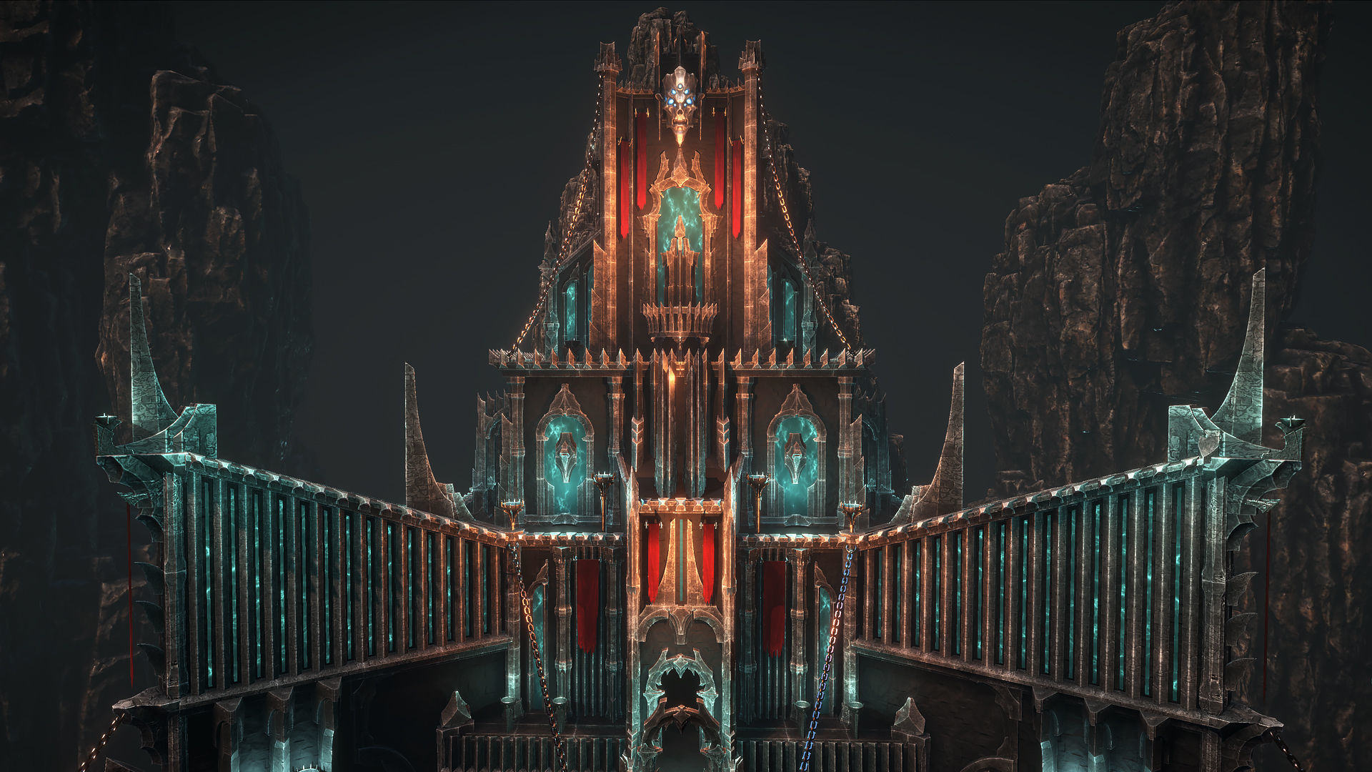 3D model Dark arcitecture set VR / AR / low-poly | CGTrader