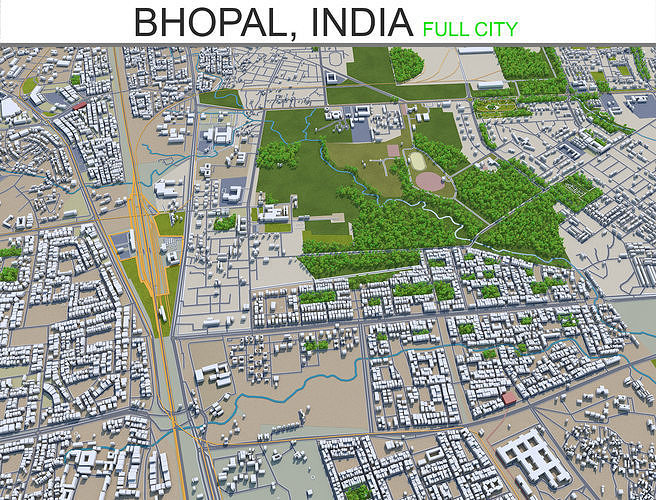 3D model Bhopal India 70km VR / AR / low-poly | CGTrader