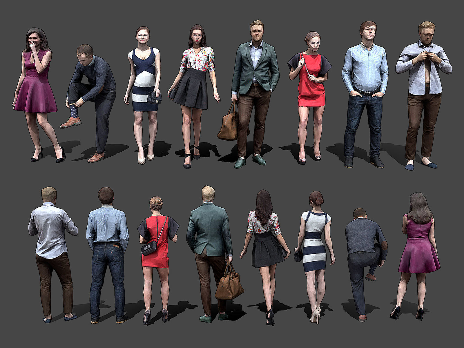 3D model Stylized Lowpoly People Casual Pack Volume 5 VR / AR / low ...