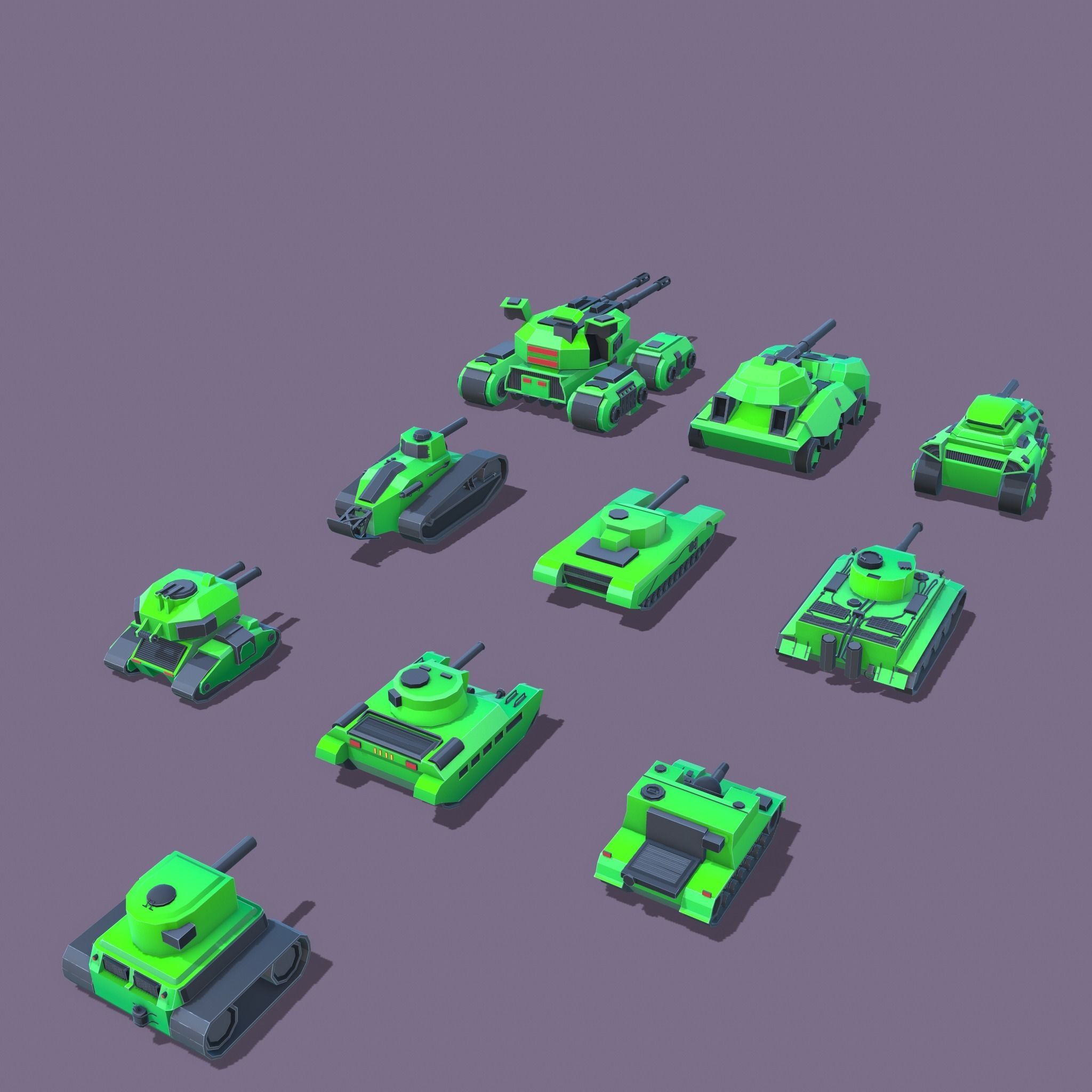 3D model Stylized tanks pack VR / AR / low-poly | CGTrader
