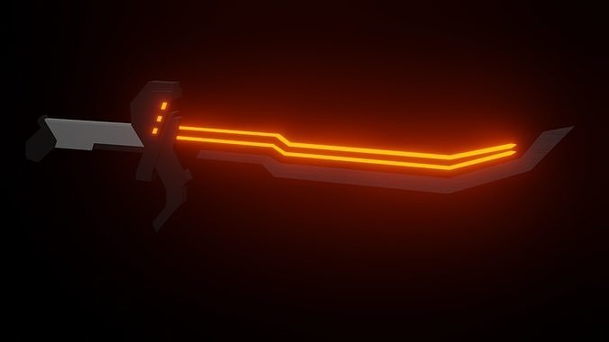 3D model Sci-fi sword with neon lighting blade VR / AR / low-poly ...