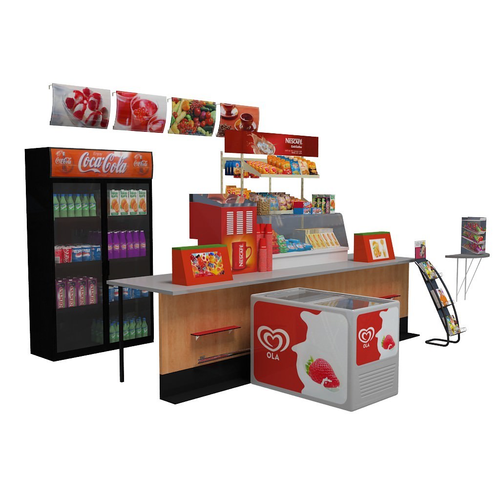 Kiosk parts 3D | CGTrader