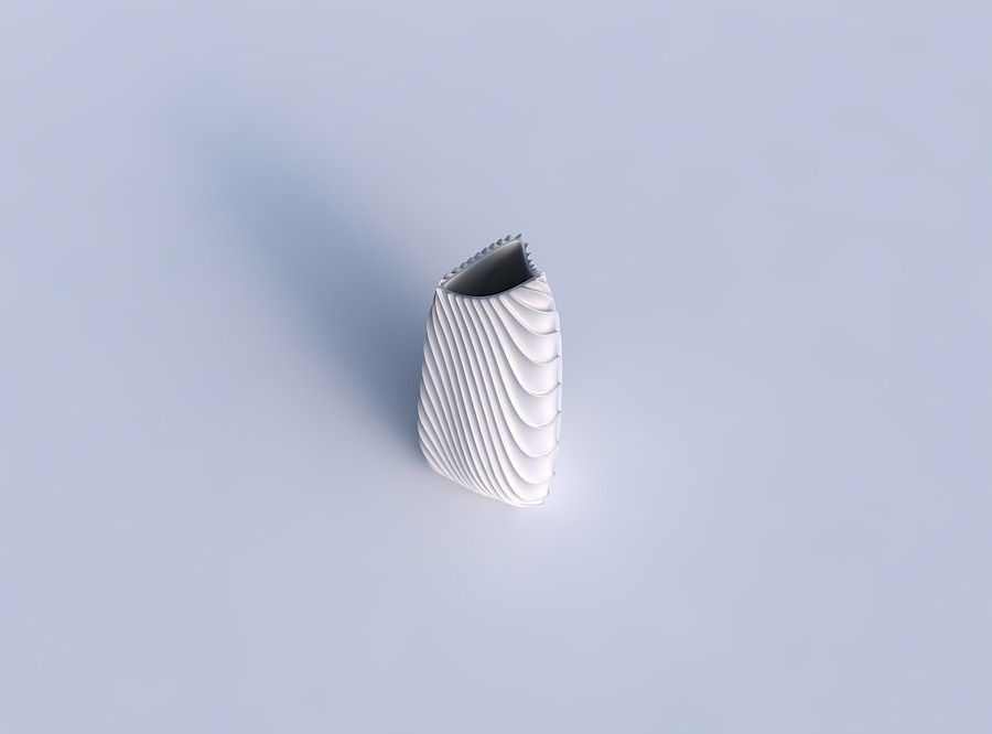 Vase curved tipping triangle 2 with wavy extruded lines 2 3D model 3D ...