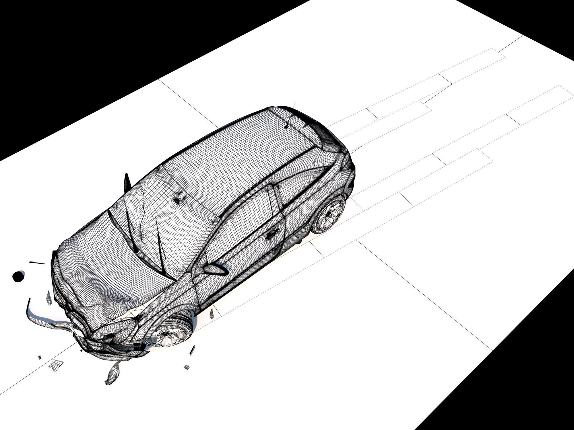 3D model Crashed Wrecked Car 2 VR / AR / low-poly | CGTrader