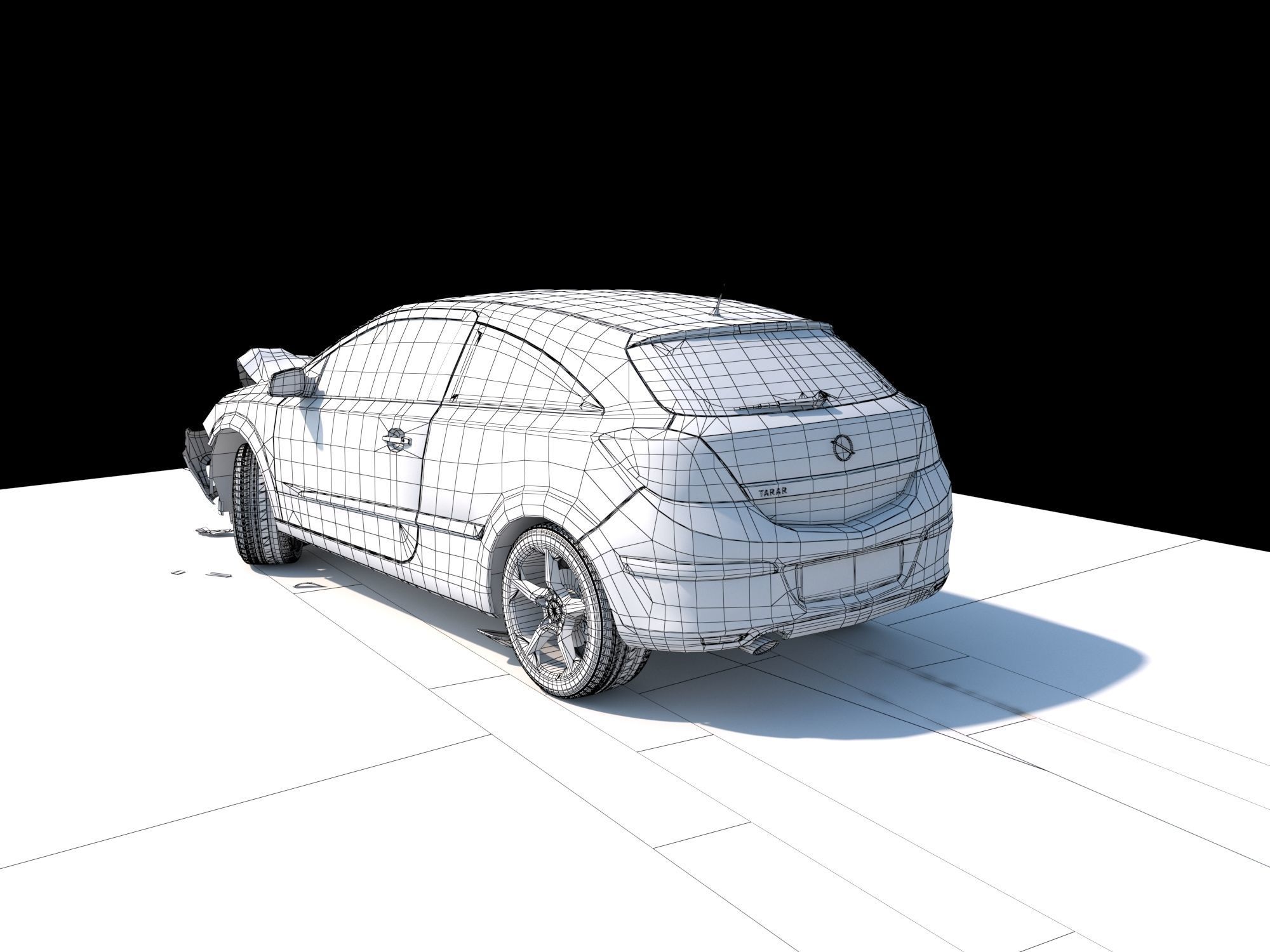 3D model Crashed Wrecked Car 2 VR / AR / low-poly | CGTrader