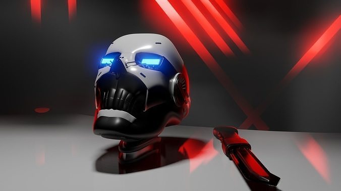 Random art of robotic head 3D model | CGTrader