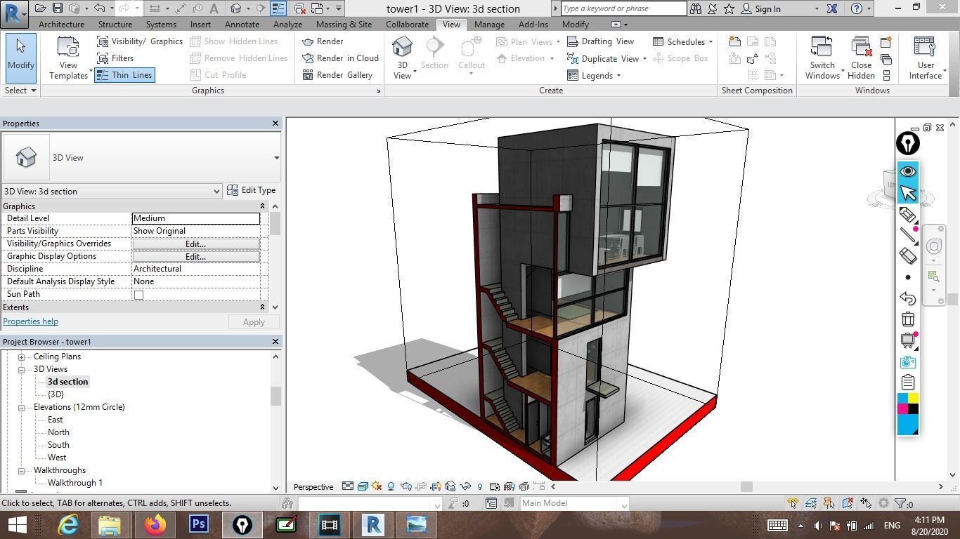 revit 4x4 residence by tadao ando 3D model | CGTrader