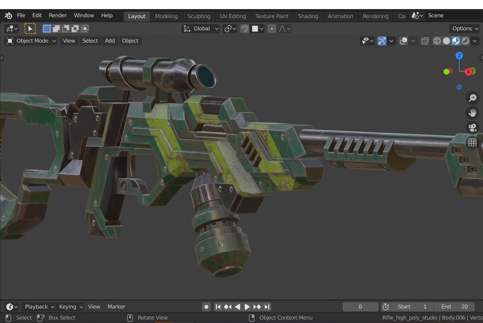 Assault rifle - two color versions free VR / AR / low-poly 3D model ...