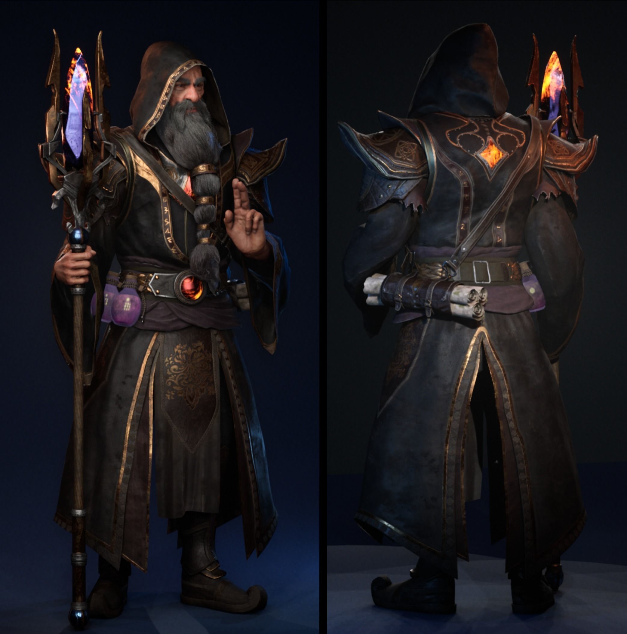 3D model Wizard holding sword VR / AR / low-poly rigged animated | CGTrader