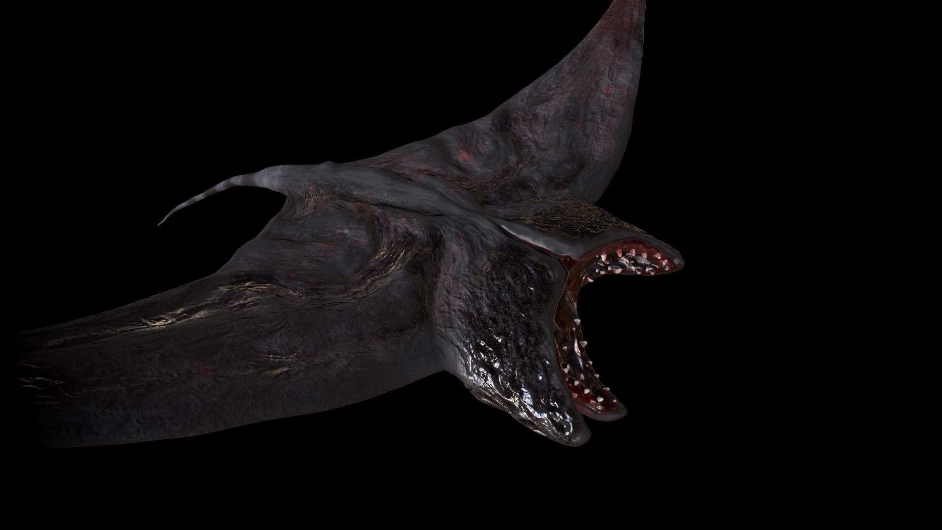 3D model Flesh Eater - Flying Stingray Monster VR / AR / low-poly ...