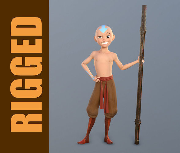 3D model Aang Rig VR / AR / low-poly rigged | CGTrader