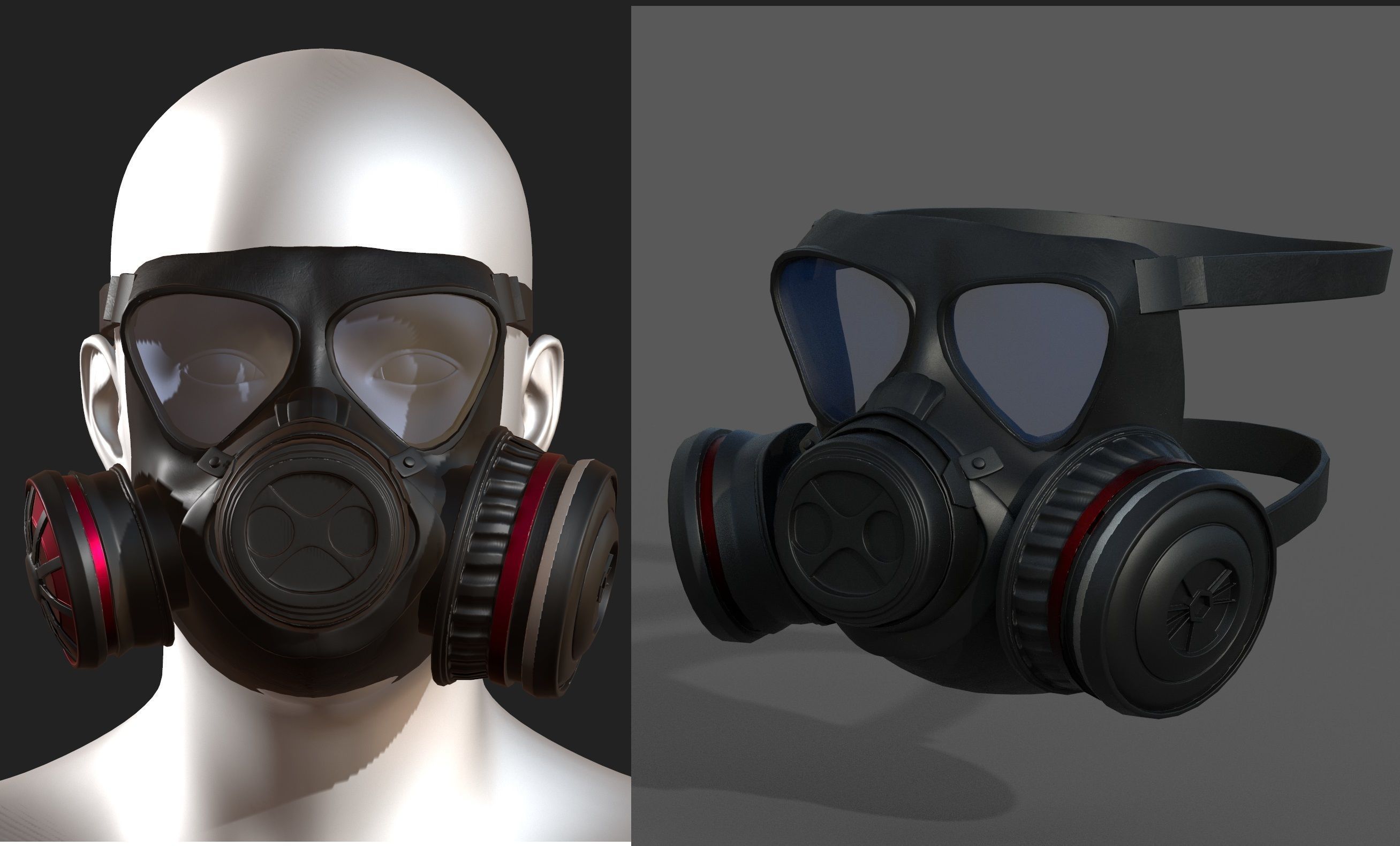 3D model gas mask helmet scifi VR / AR / low-poly OBJ FBX MA