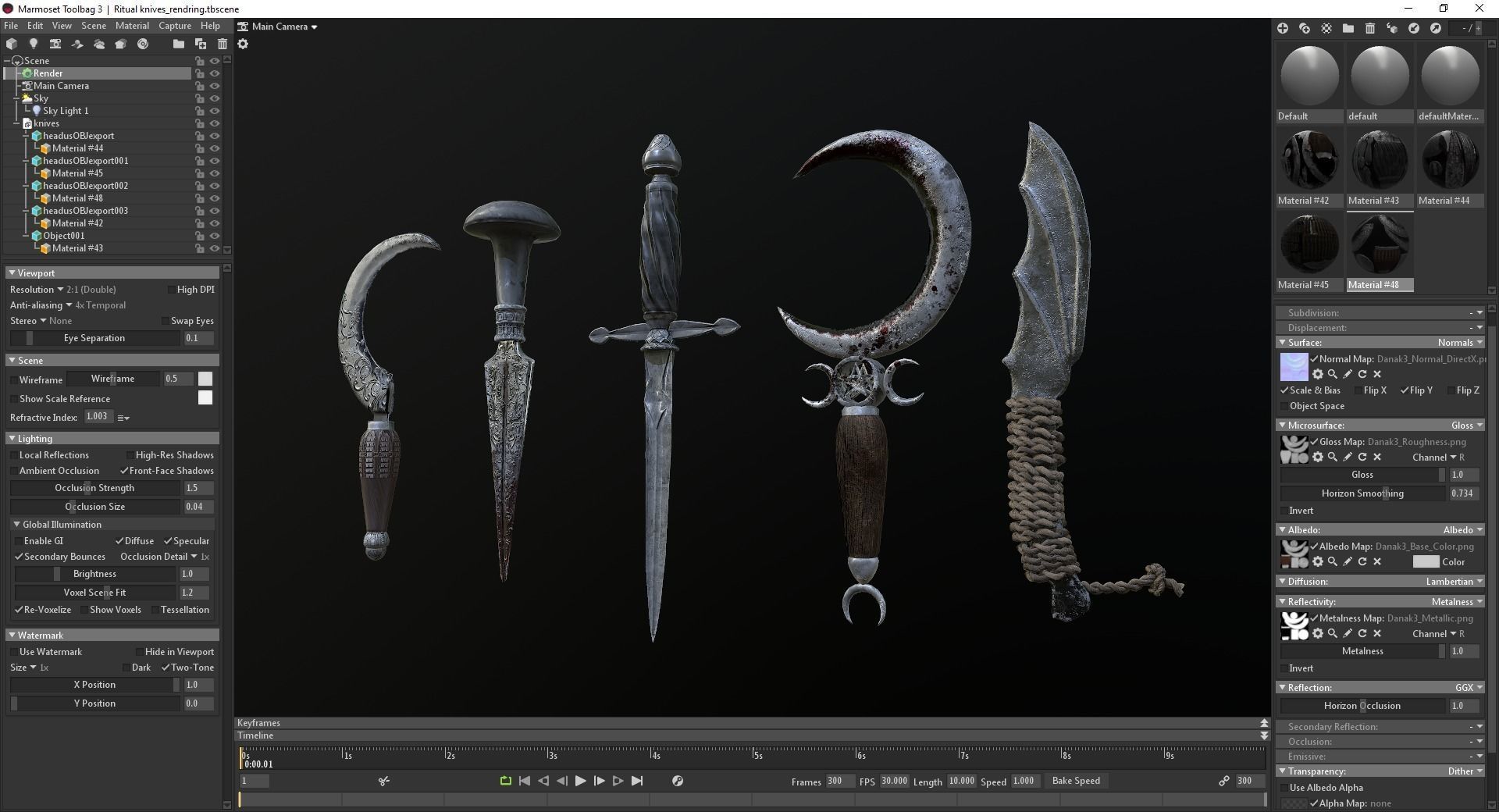 3D model Ritual knives VR / AR / low-poly | CGTrader