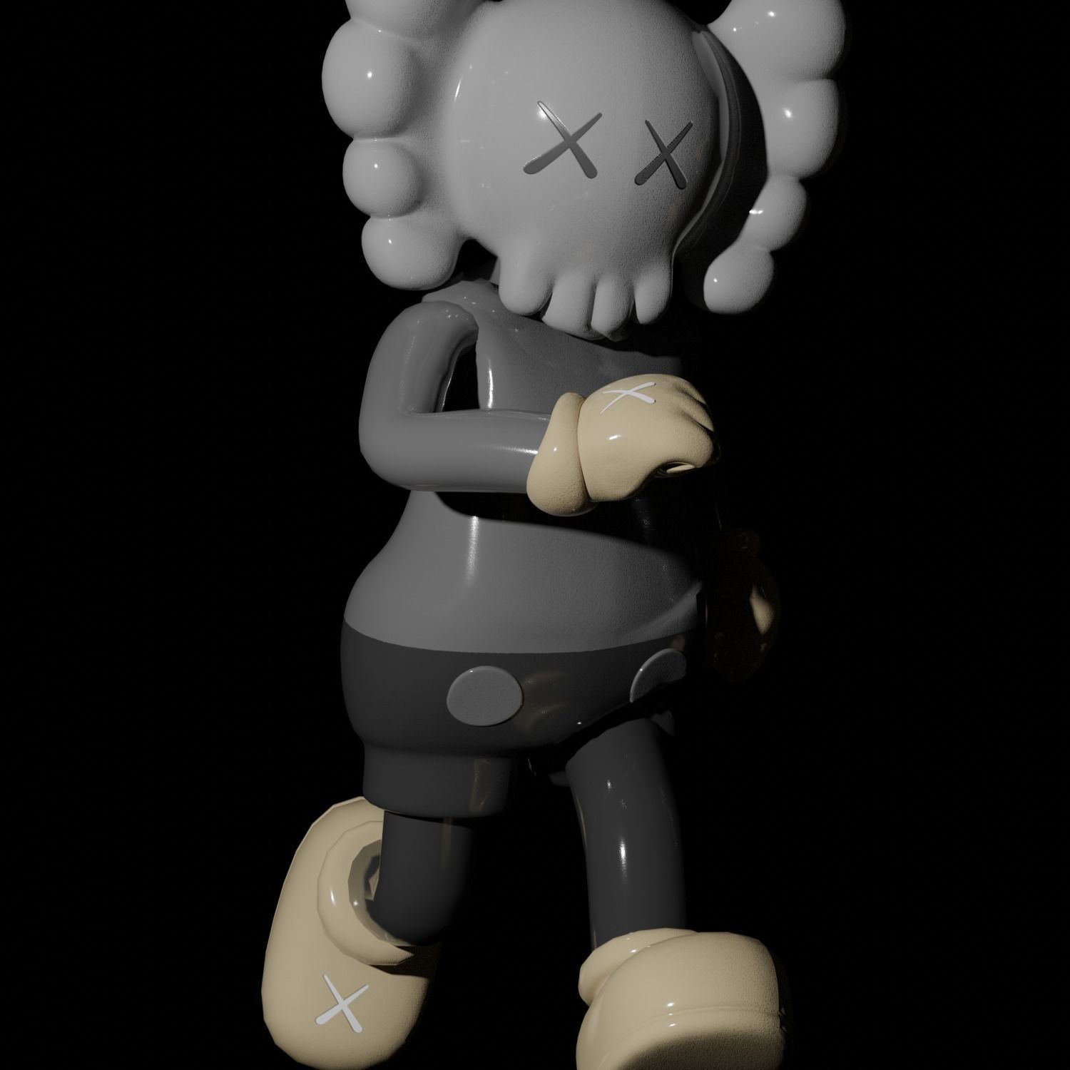 KAWS Companion - Kaws Figure 3D Model - Basic Colorway 3D model rigged ...
