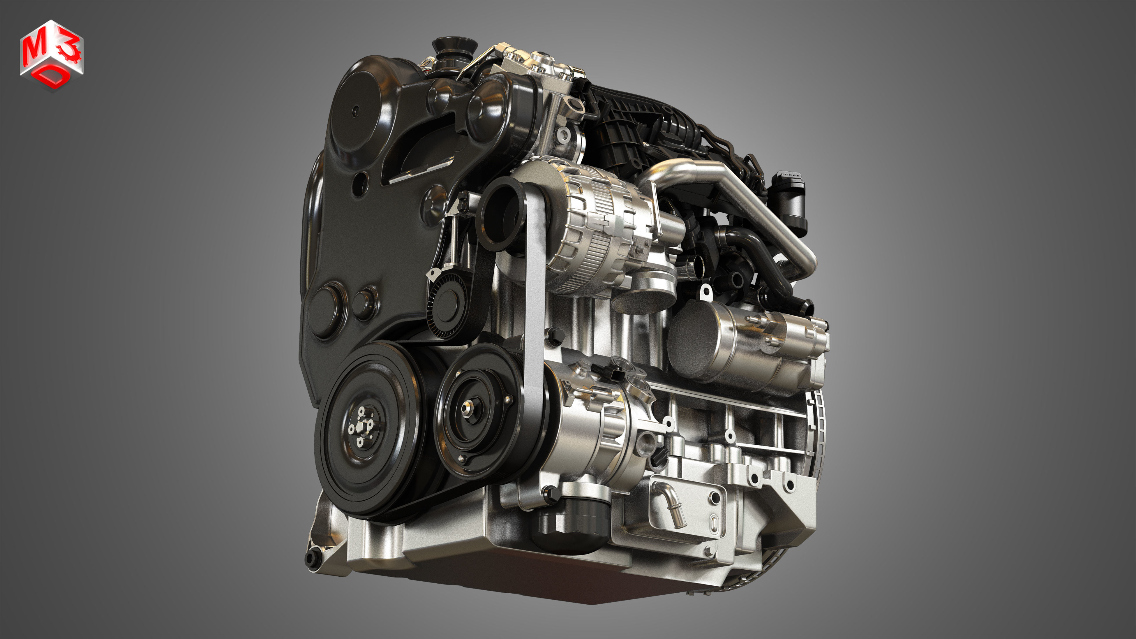 S60 T6 Drive - E 4 Cylinder Turbocharged Diesel Engine 3D model | CGTrader