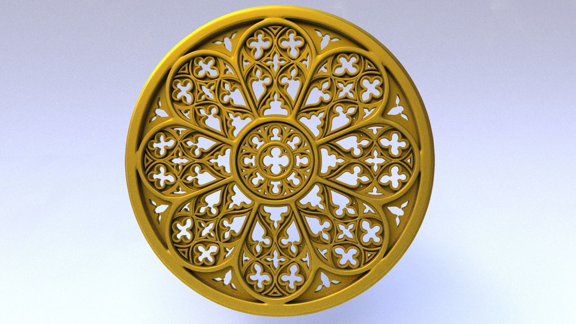 Gothic Style Rose Window Design model 3D model 3D printable | CGTrader