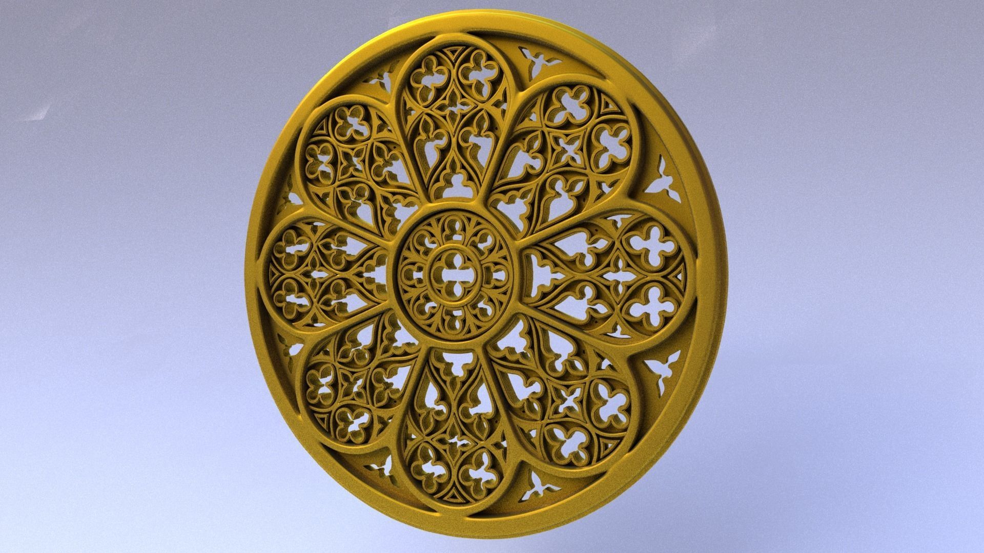 Gothic Style Rose Window Design model 3D model 3D printable | CGTrader
