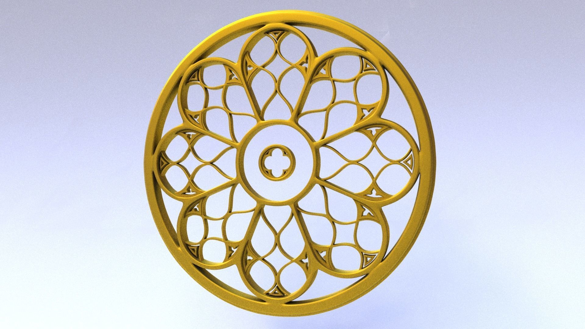 Gothic Style Rose Window Design model 3D model 3D printable | CGTrader