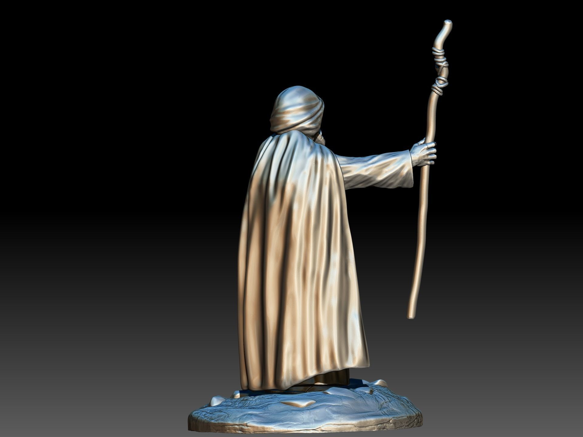 Wizard statue of holding ball 3D model 3D printable | CGTrader
