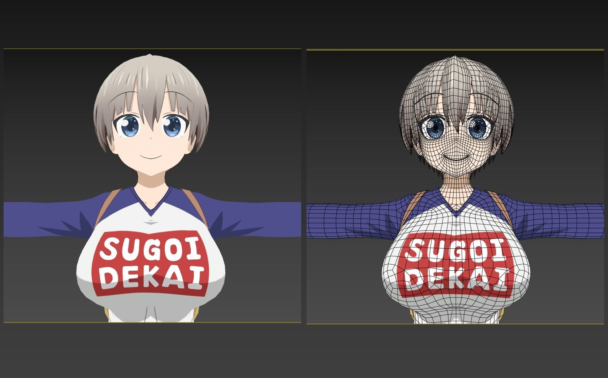 Uzaki-chan VRChat 3D model rigged | CGTrader