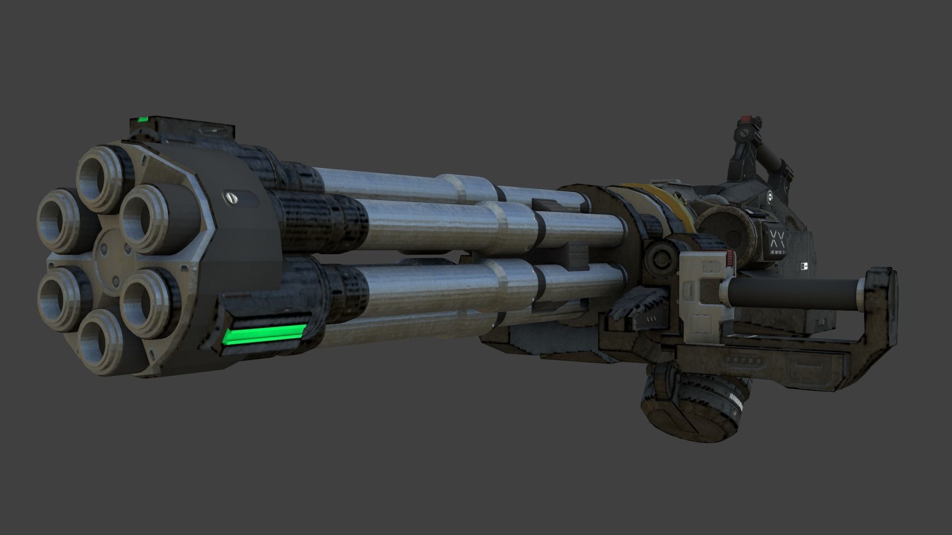 3D model Sci-Fi Chaingun VR / AR / low-poly | CGTrader