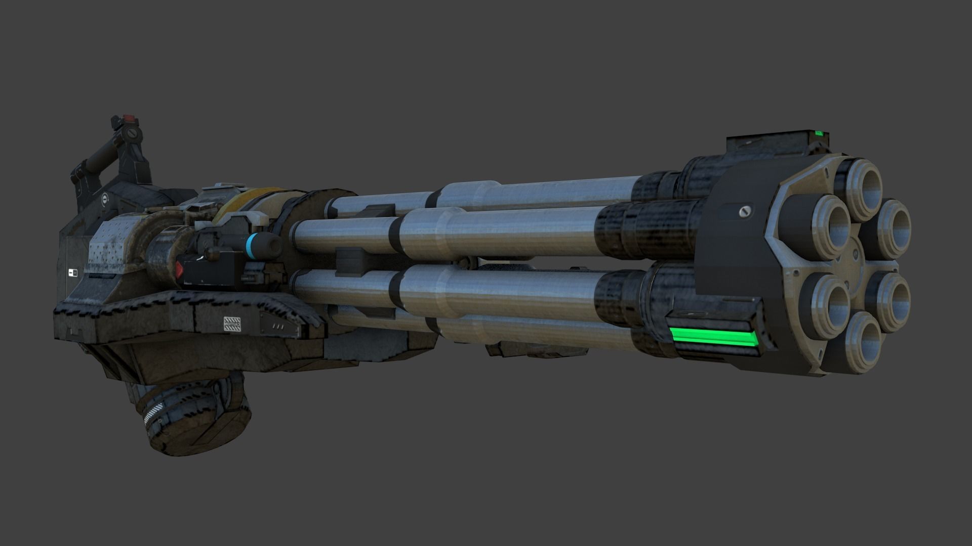 3D model Sci-Fi Chaingun VR / AR / low-poly | CGTrader